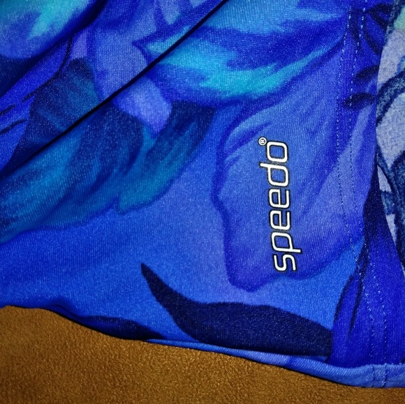 Swim | Speedo Blue Floral Swimsuit | Poshmark